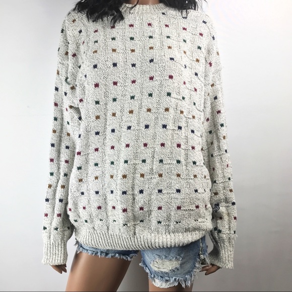 Vintage | Sweaters | Vintage Funfetti Cotton Oversized Sweater | Poshmark